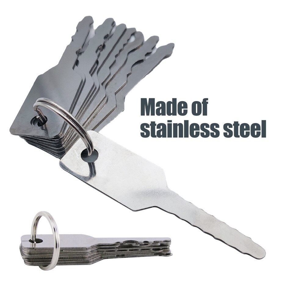 10Pcs/Set Stainless Jiggler And High Quality Keys Dual Sided Car Unlock ...
