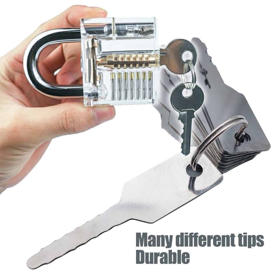 10Pcs/Set Stainless Jiggler And High Quality Keys Dual Sided Car Unlock ...