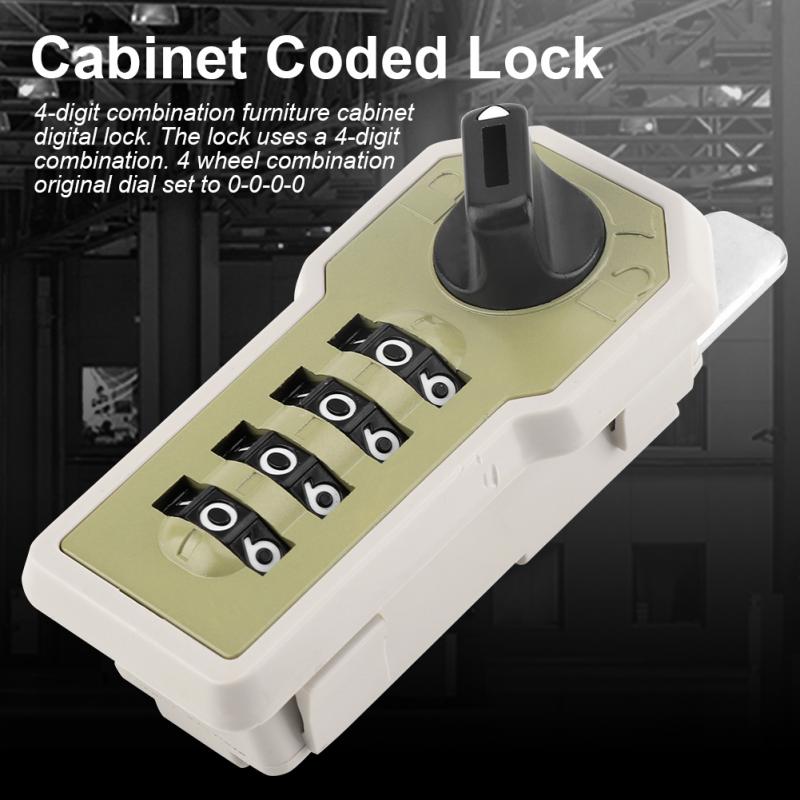 4 Dial Digit Combination Coded Lock ABS Security Cam Cabinet Lock Tool ...