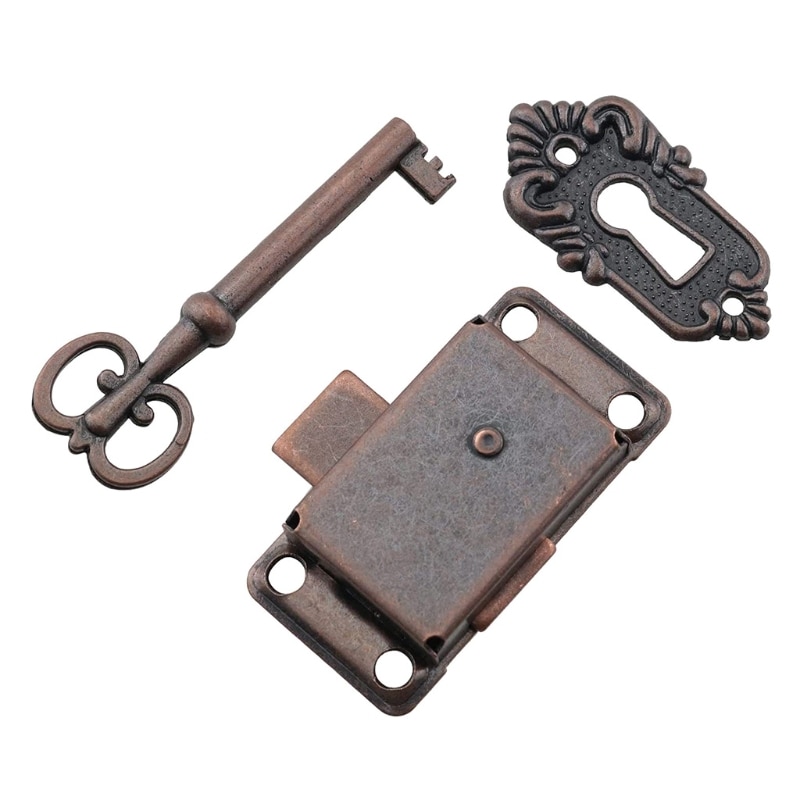 Decorative Furniture Locks Antique Iron Drawer Locks with Key Jewelry ...