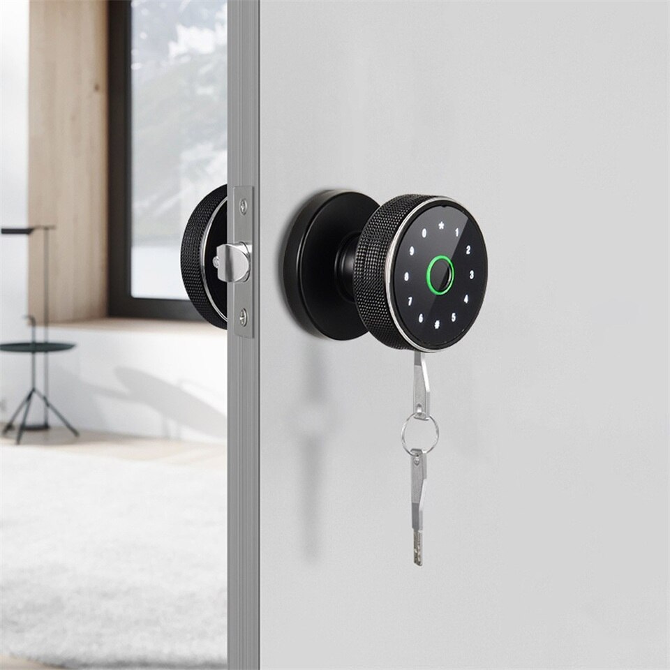 Fingerprint Lock Smart Tuya Knob Door Lock Support Key Password ...