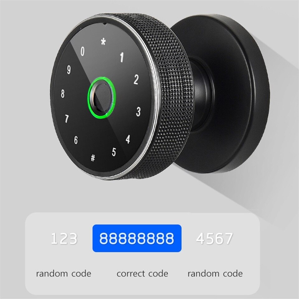 Fingerprint Lock Smart Tuya Knob Door Lock Support Key Password ...