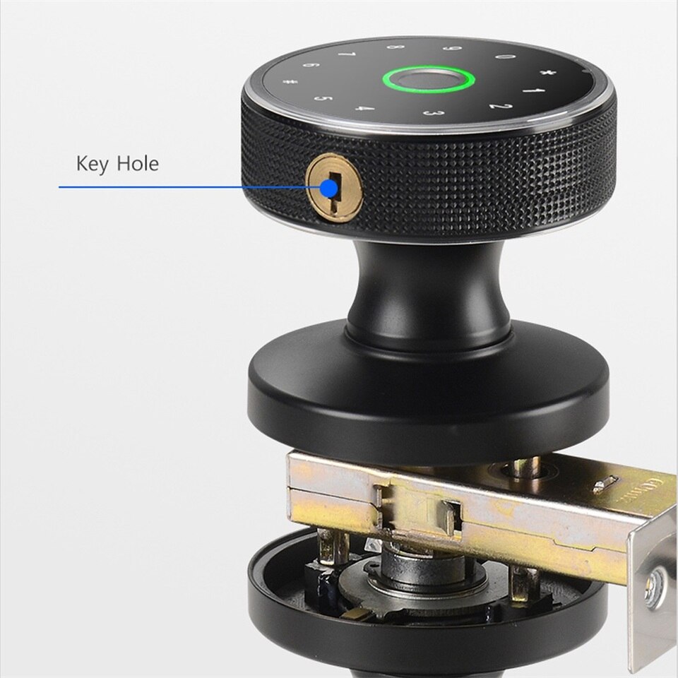Fingerprint Lock Smart Tuya Knob Door Lock Support Key Password ...