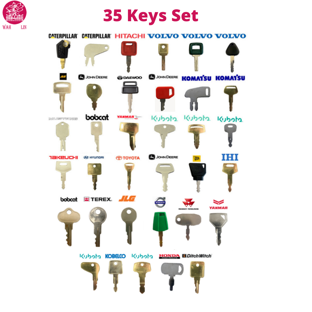 35 Keys Heavy Equipment Operator Ignition Set - CAT / Case / JCB ...