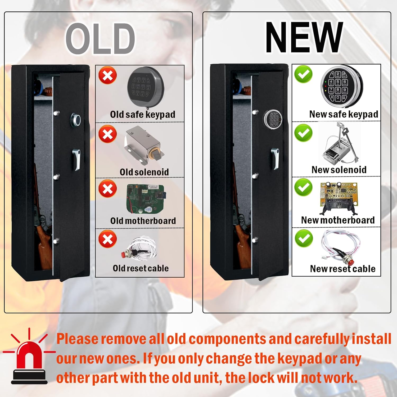 SAFE ELECTRONIC LOCK SOLENOID LOCK & 2 MASTER KEY OVERRIDE W/ CHROME ...