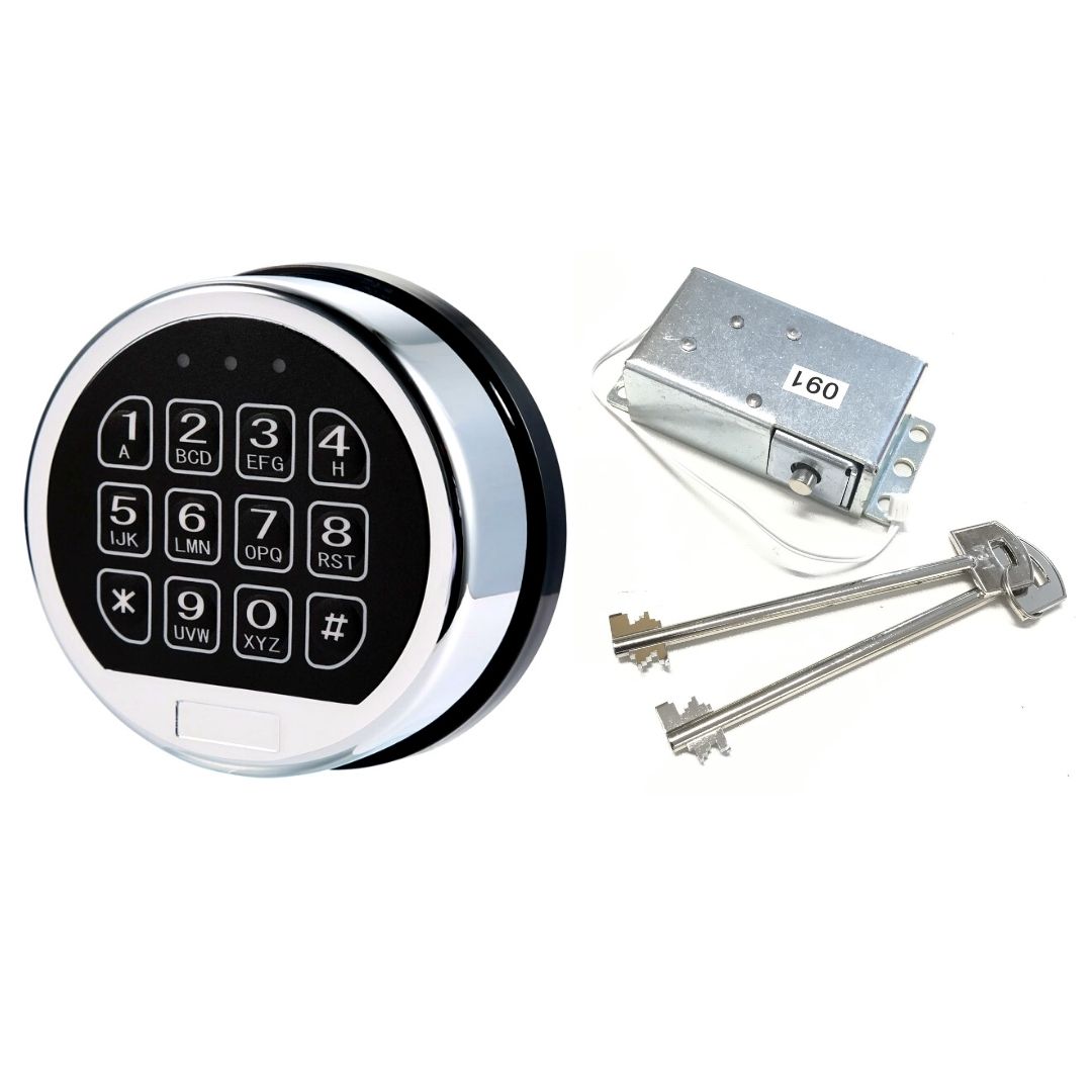 Chrome Keypad Safe Electronic Lock with Solenoid Master Keys, Safe Lock ...