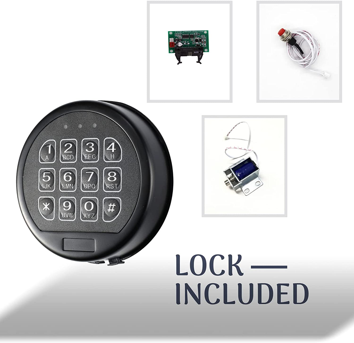 Gun Safe Lock Replacement Black Keypad with Solenoid Lock,Safe ...